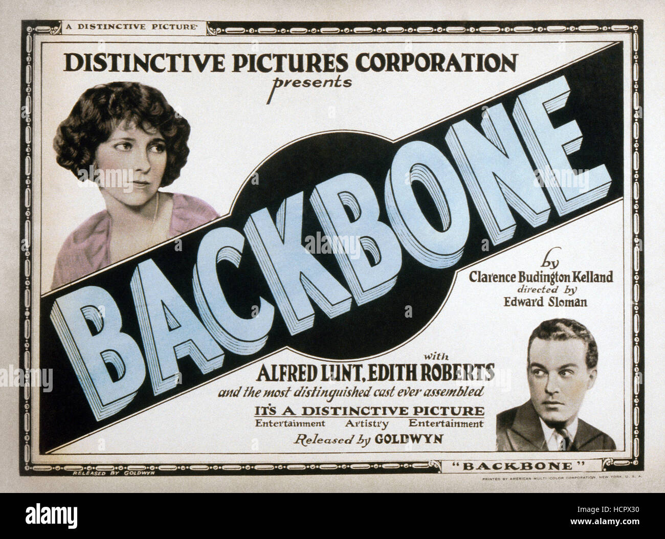 BACKBONE, Edith Roberts (top left), Alfred Lunt (bottom right), 1923 ...