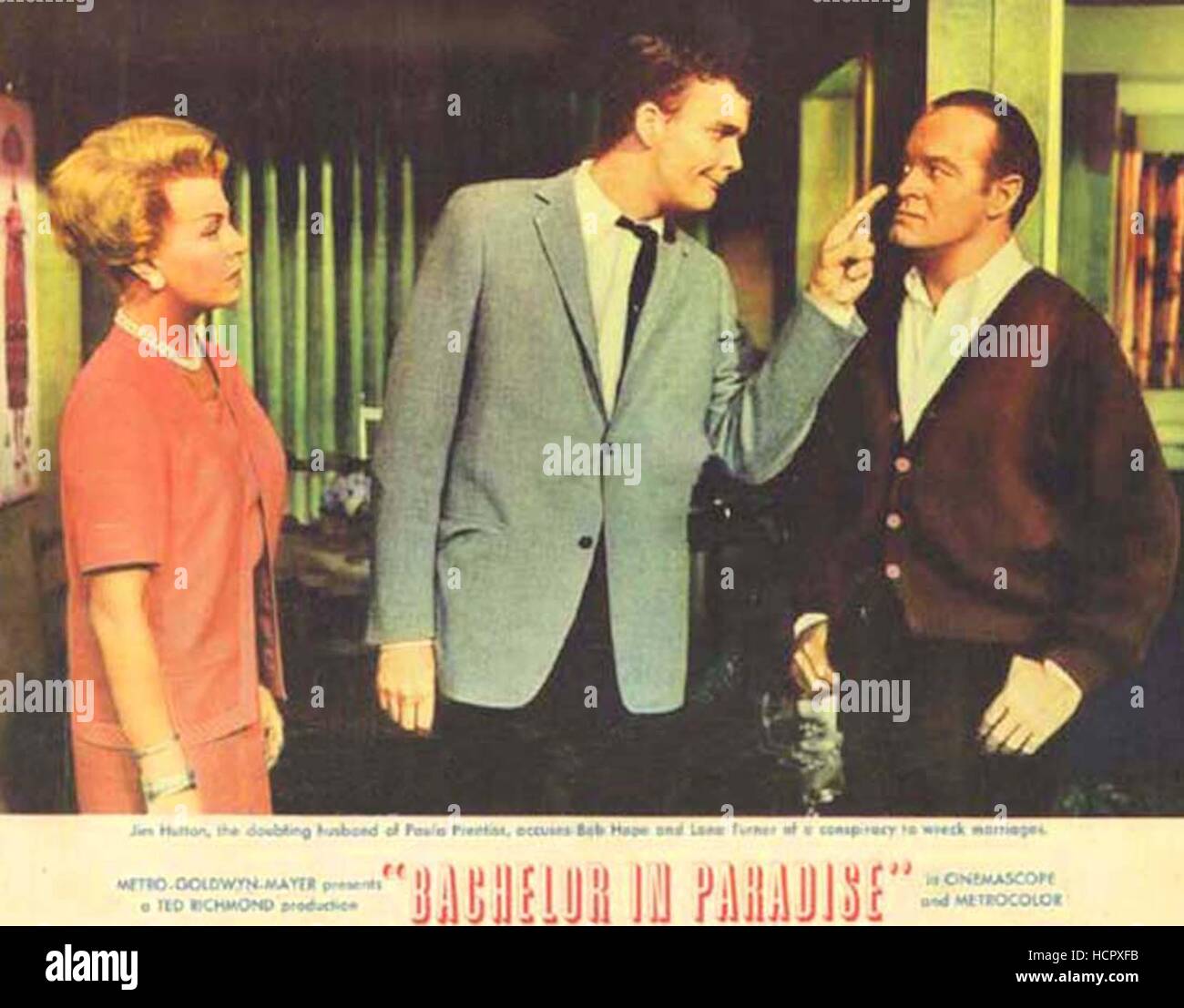 BACHELOR IN PARADISE, from left: Lana Turner, Jim Hutton, Bob Hope ...