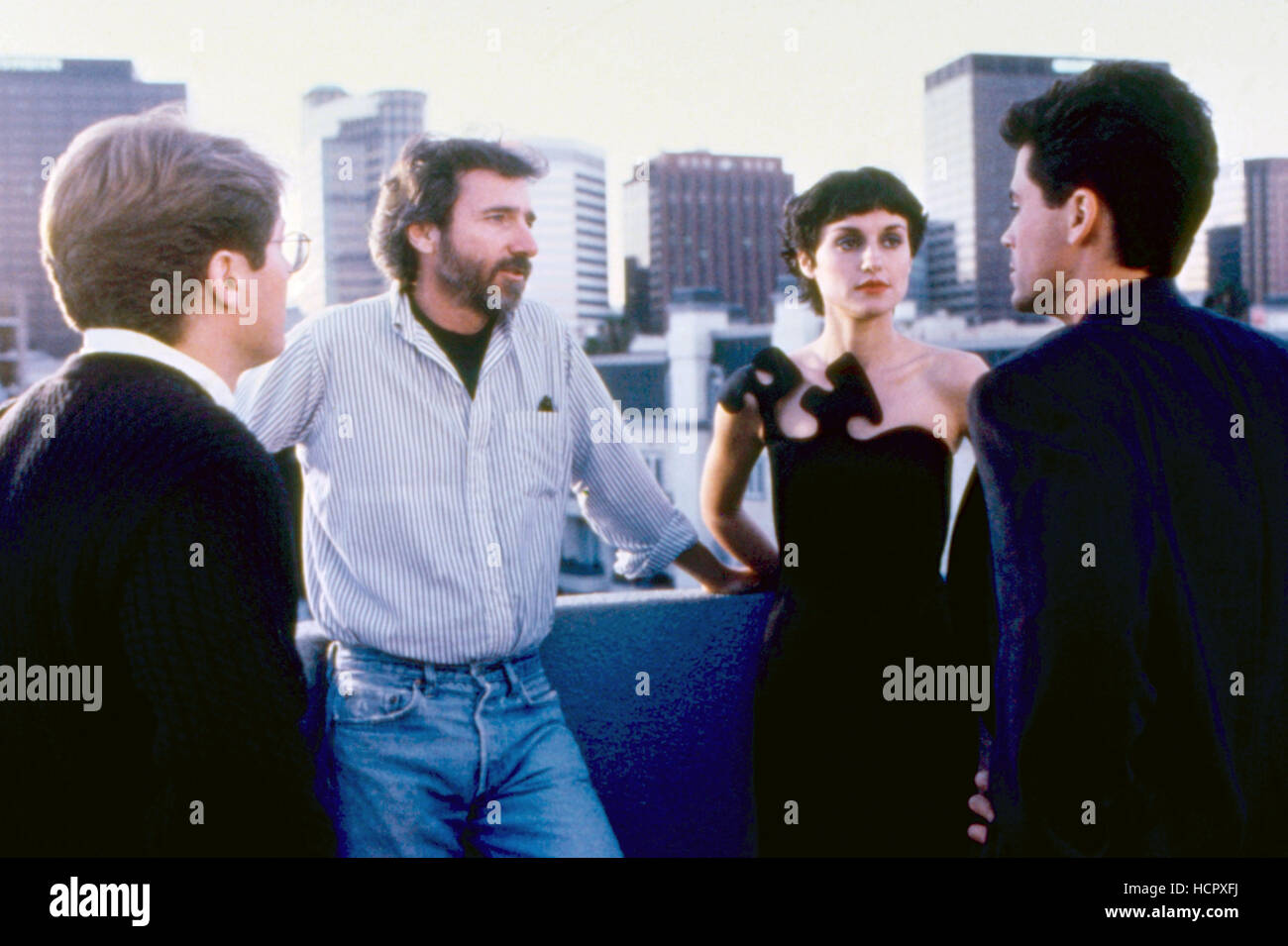 BAD INFLUENCE, James Spader, director Curtis Hanson, Lisa Zane, Rob ...