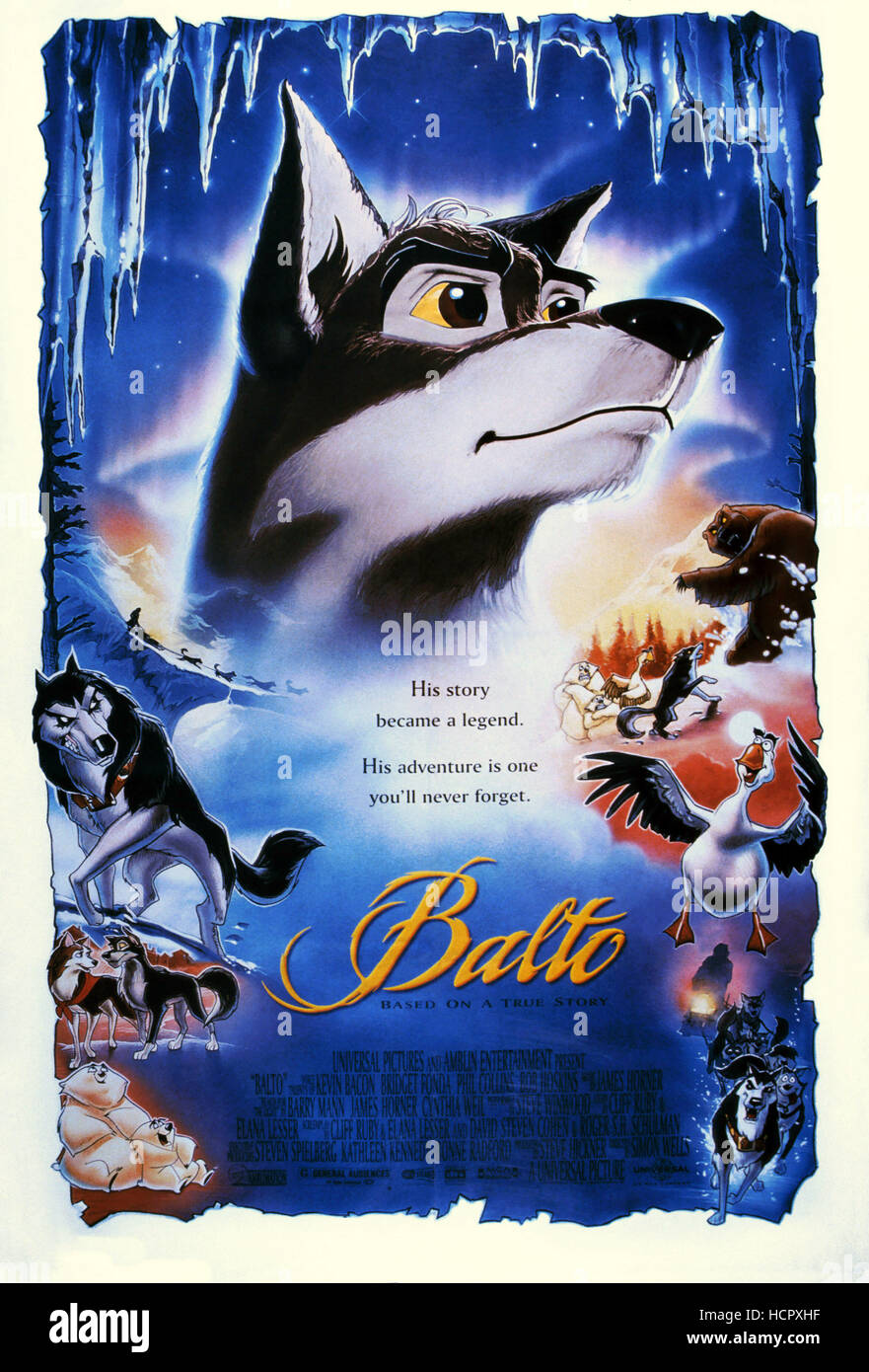 BALTO, US poster, Balto (center), 1995, © Universal/courtesy Everett ...