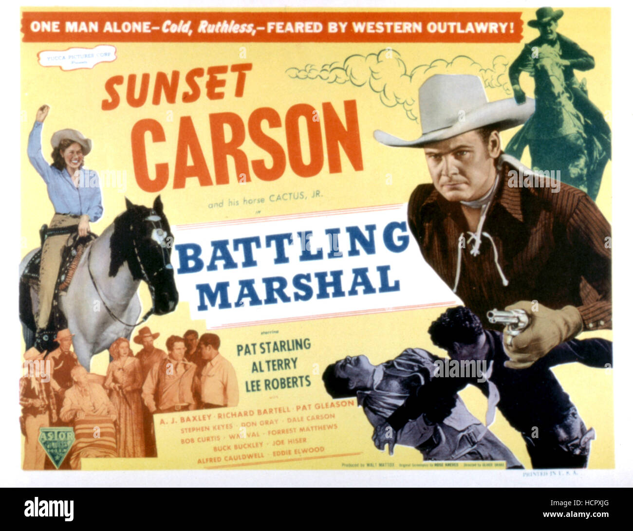 BATTLING MARSHAL, Sunset Carson, 1950 Stock Photo - Alamy