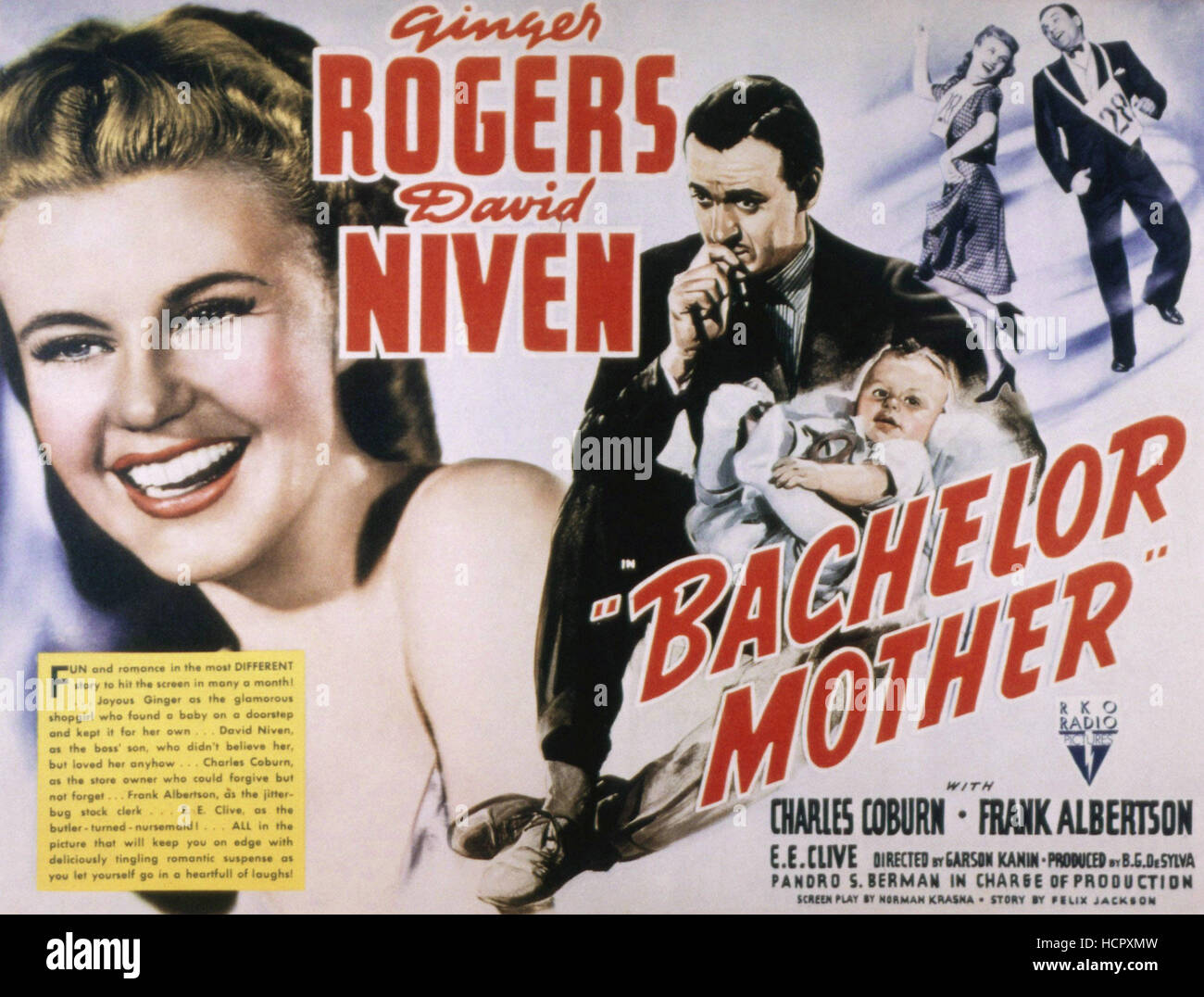 BACHELOR MOTHER, Ginger Rogers, David Niven, Elbert Coplen, Jr., (baby ...