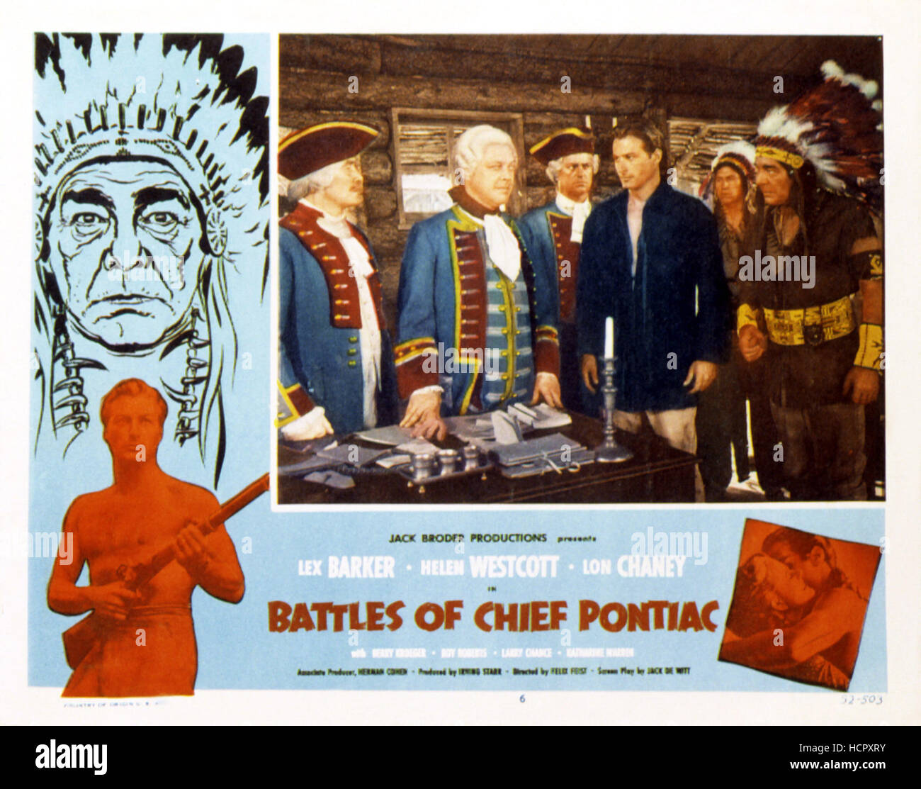 BATTLES OF CHIEF PONTIAC, Roy Roberts, Lex Barker, Lon Chaney, Jr ...