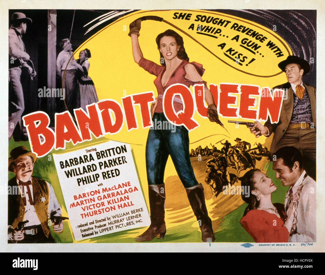 THE BANDIT QUEEN, Barton MacLane (bottom left), Barbra Britton (center ...