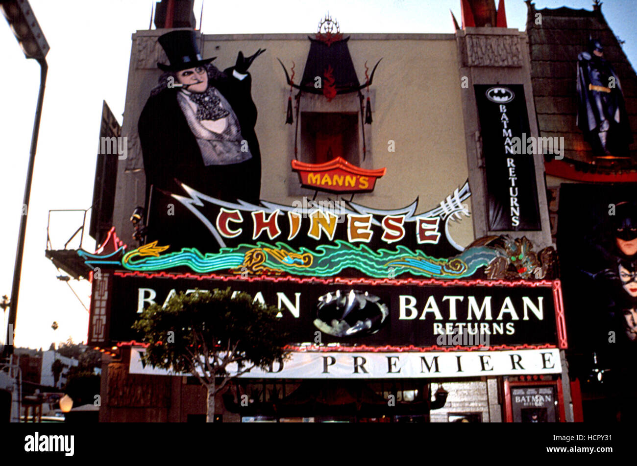 Mann's Chinese Theatre as it premeired BATMAN RETURNS, 1992 Stock Photo ...