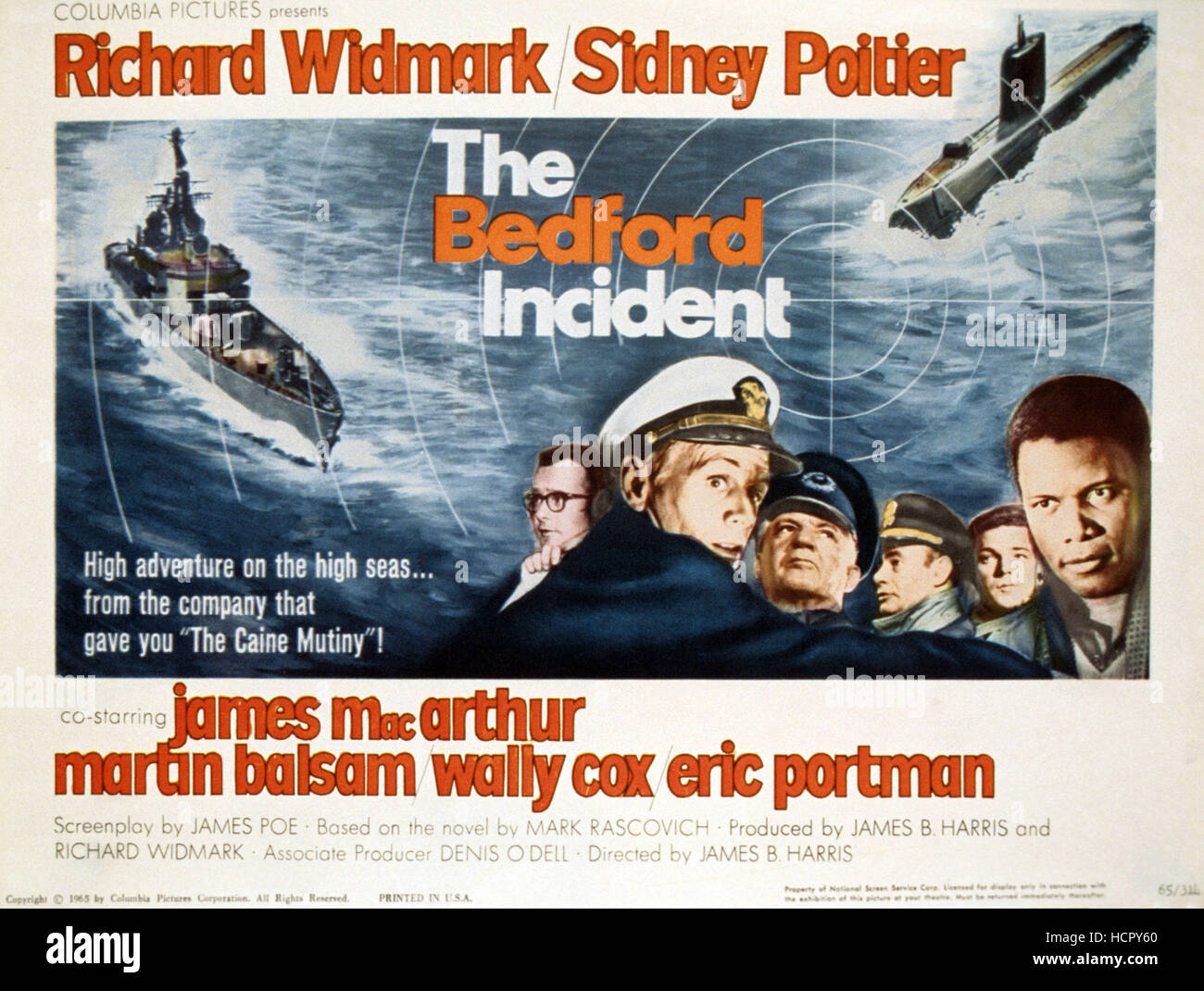 THE BEDFORD INCIDENT, from left: Wally Cox, Richard Widmark, Eric ...