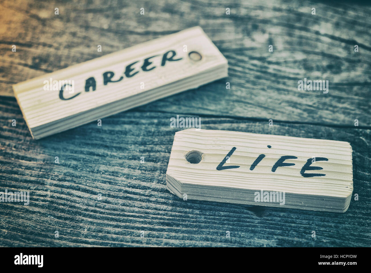 Label. Life or career Stock Photo - Alamy