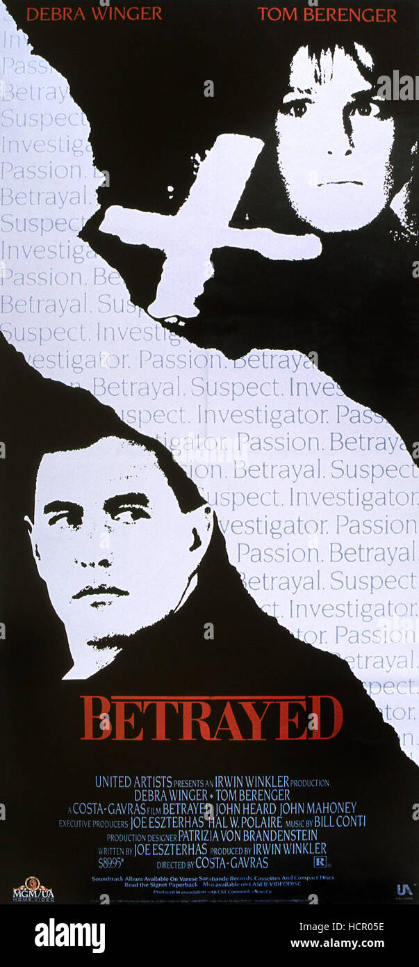 BETRAYED, Tom Berenger (bottom), Debra Winger, 1988, © United Artists ...