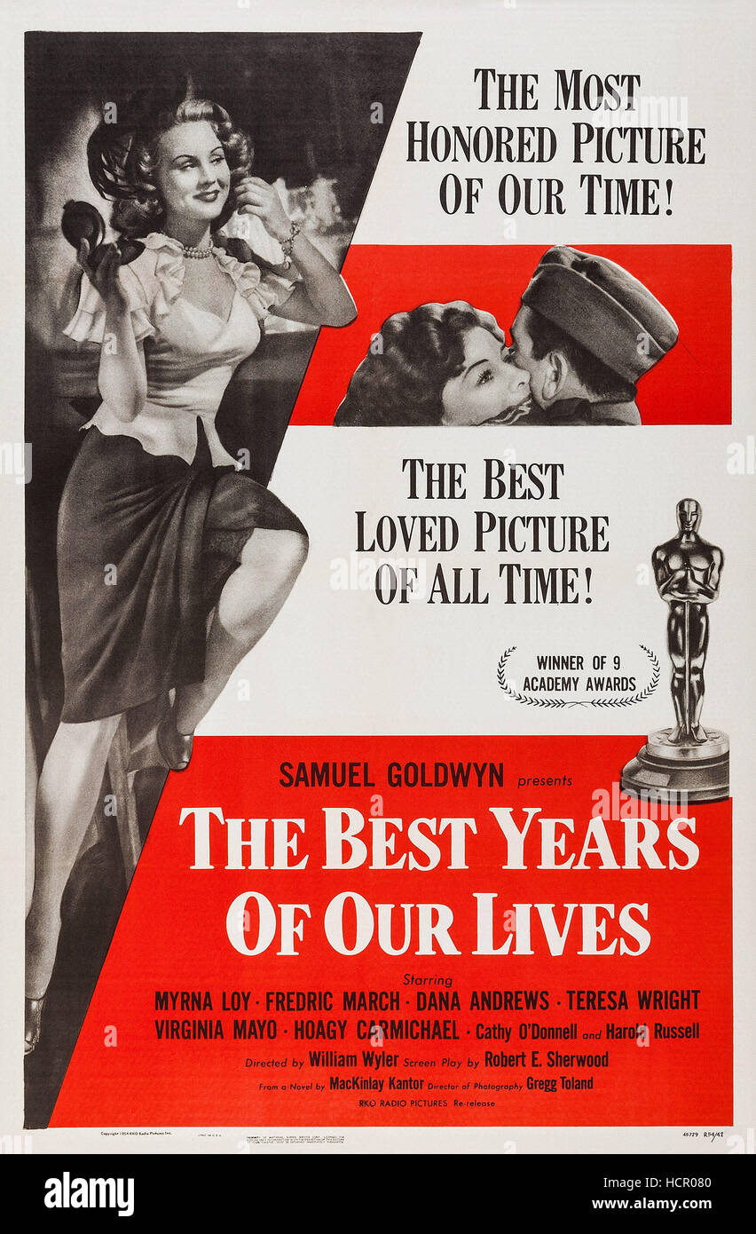 THE BEST YEARS OF OUR LIVES, US poster art, Virginia Mayo, Myrna Loy ...