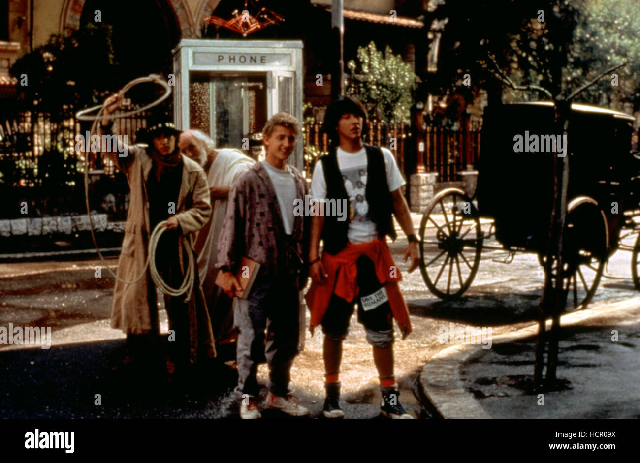BILL & TED'S EXCELLENT ADVENTURE, Dan Shor, Tony Steedman, Alex Winter ...