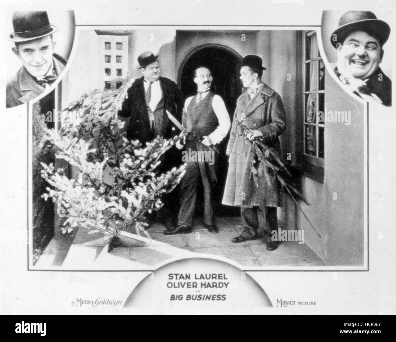 BIG BUSINESS, Oliver Hardy, James Finlayson, Stan Laurel, 1929 Stock ...