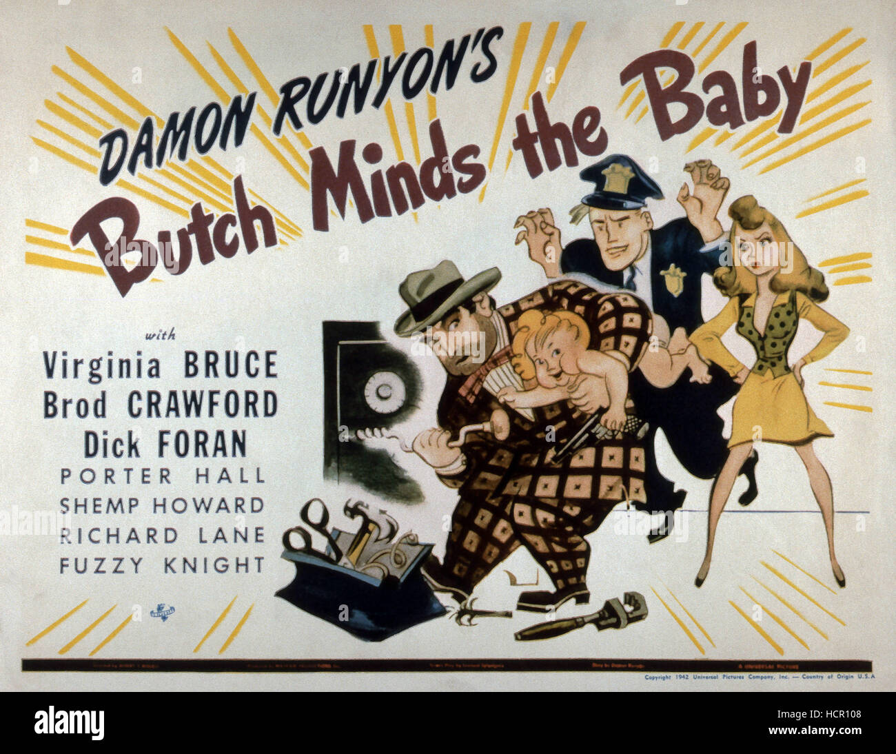 BUTCH MINDS THE BABY, from left: Broderick Crawford, Dick Foran ...