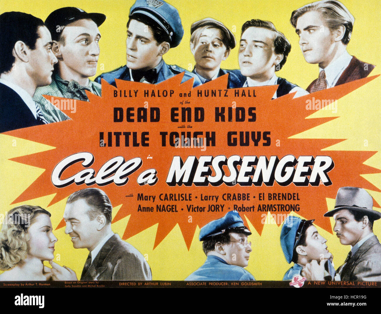 CALL A MESSENGER, top, Huntz Hall, Billy Halop, William Benedict, David ...