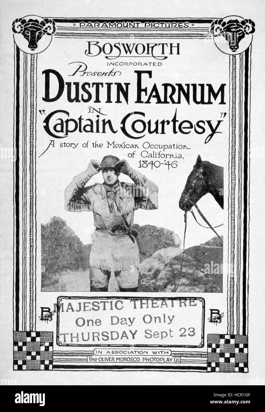CAPTAIN COURTESY, Dustin Farnum, 1915 Stock Photo - Alamy