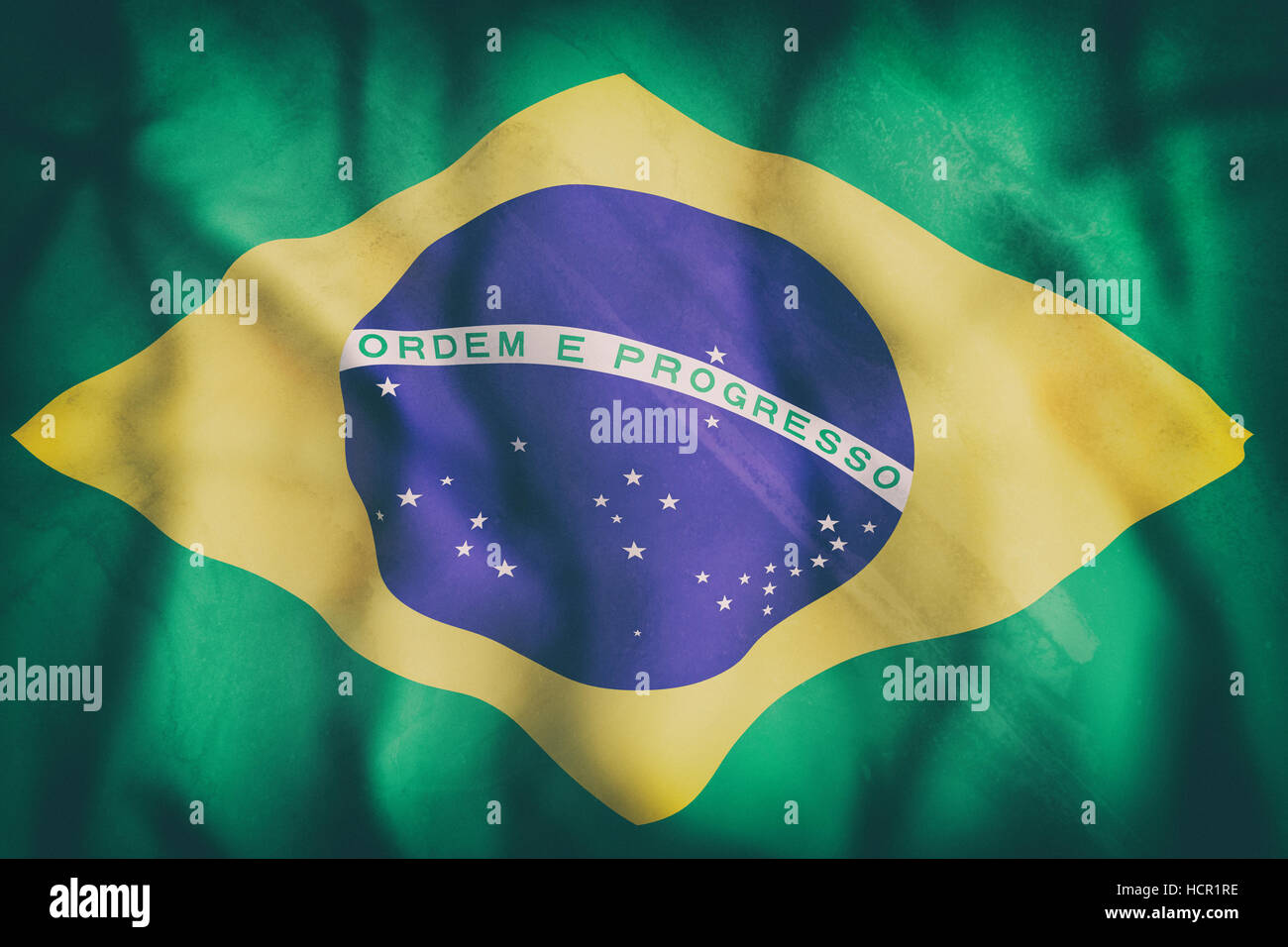3d rendering of an old Brazil flag waving Stock Photo - Alamy