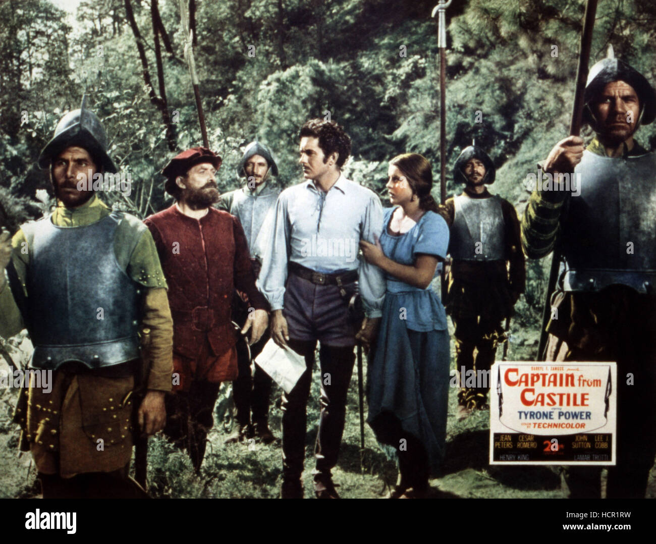 CAPTAIN FROM CASTILE, Thomas Gomez (in red), Tyrone Power (holding ...