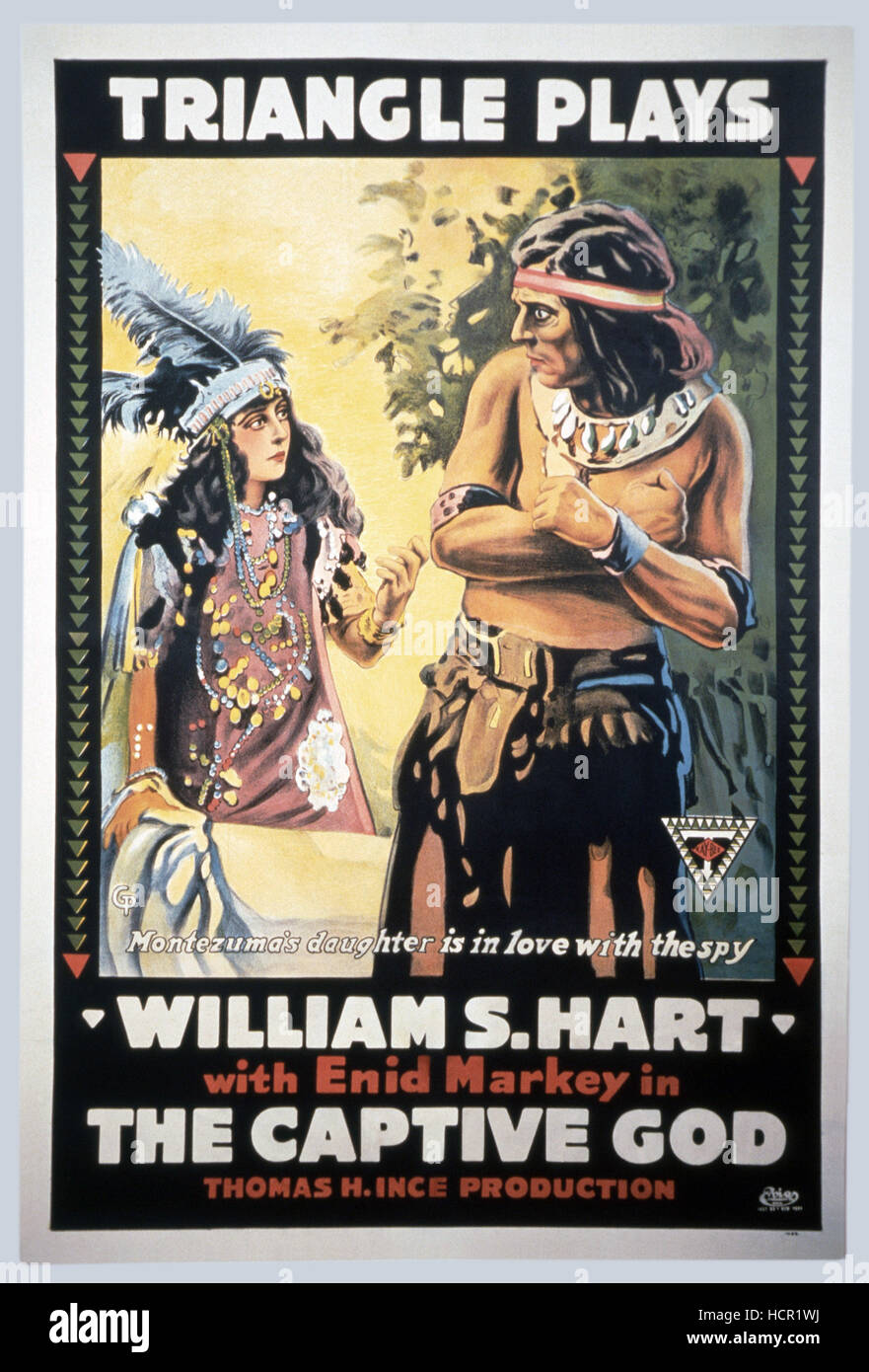 THE CAPTIVE GOD, from left: Enid Markey, William S. Hart, 1916 Stock ...