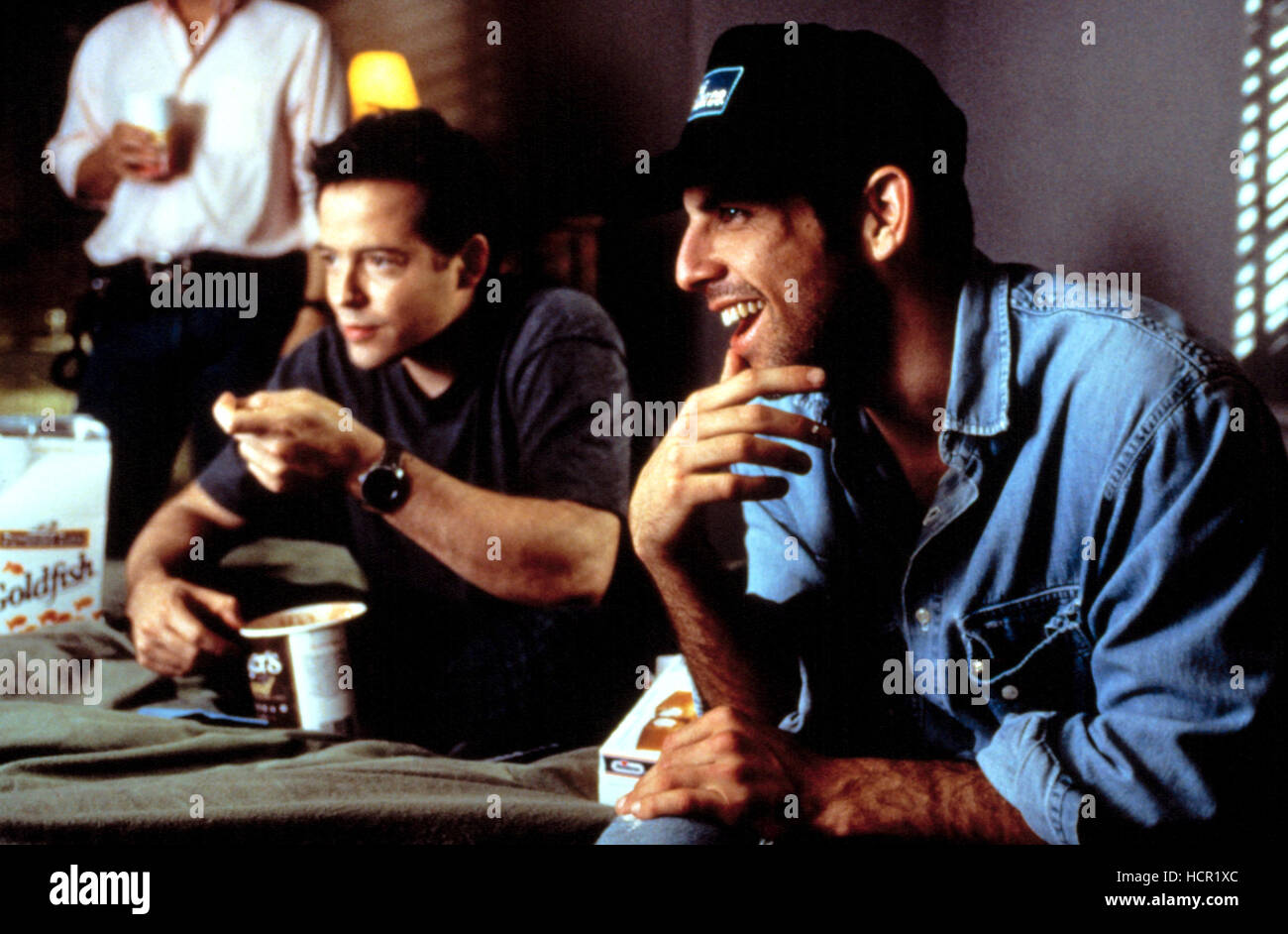 CABLE GUY, THE, Matthew Broderick, Ben Stiller (director) on set, 1996 ...