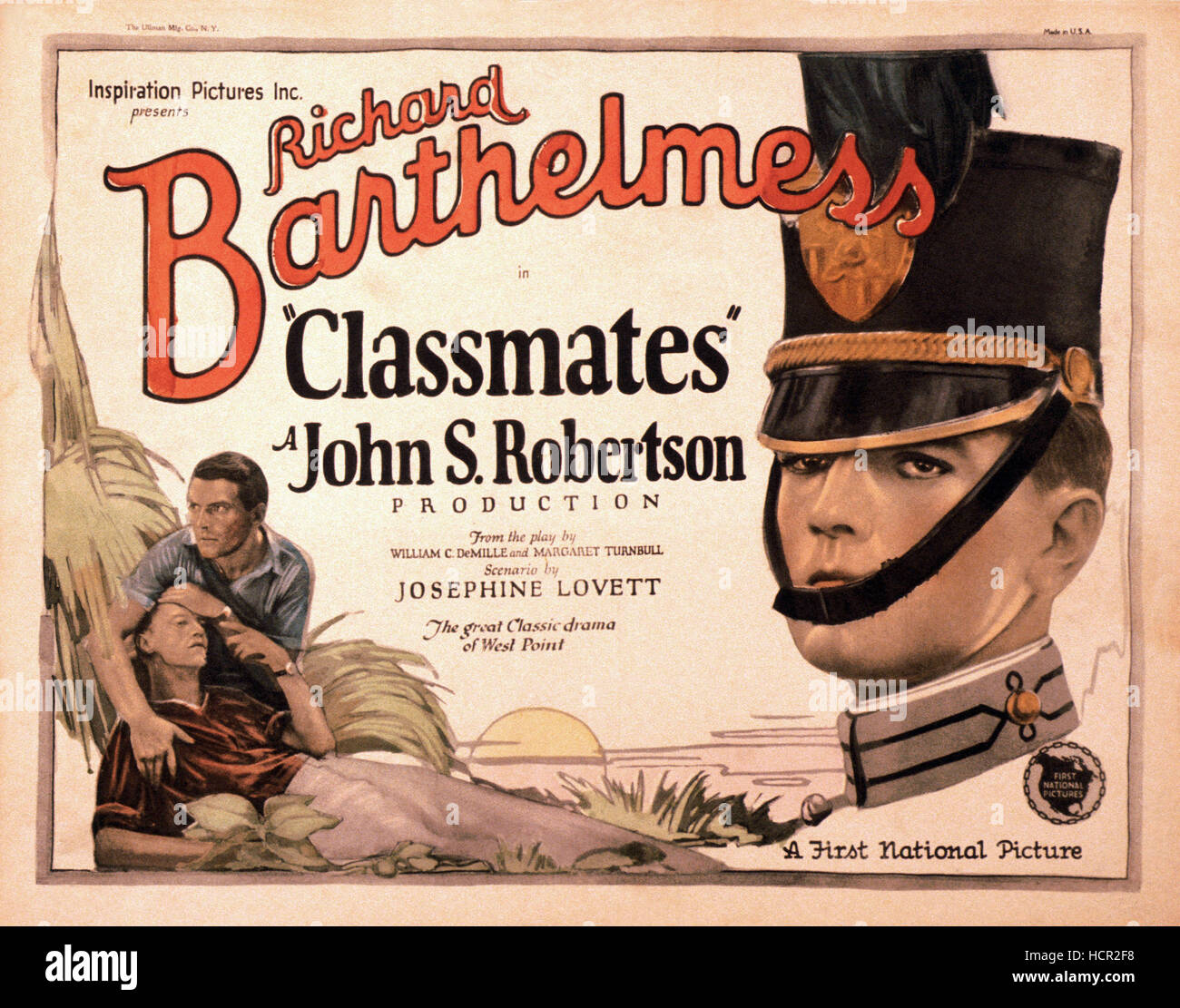CLASSMATES, Richard Barthelmess (top left and right), 1924 Stock Photo ...