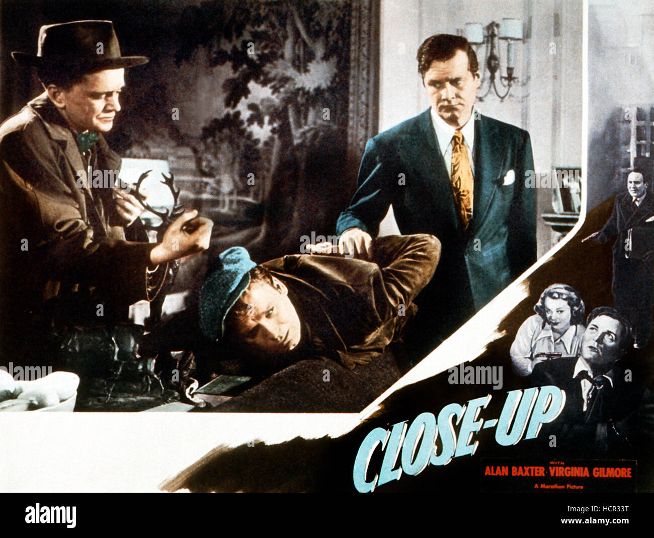 CLOSE-UP, center: Alan Baxter, far right: Richard Kollmar on lobbycard ...