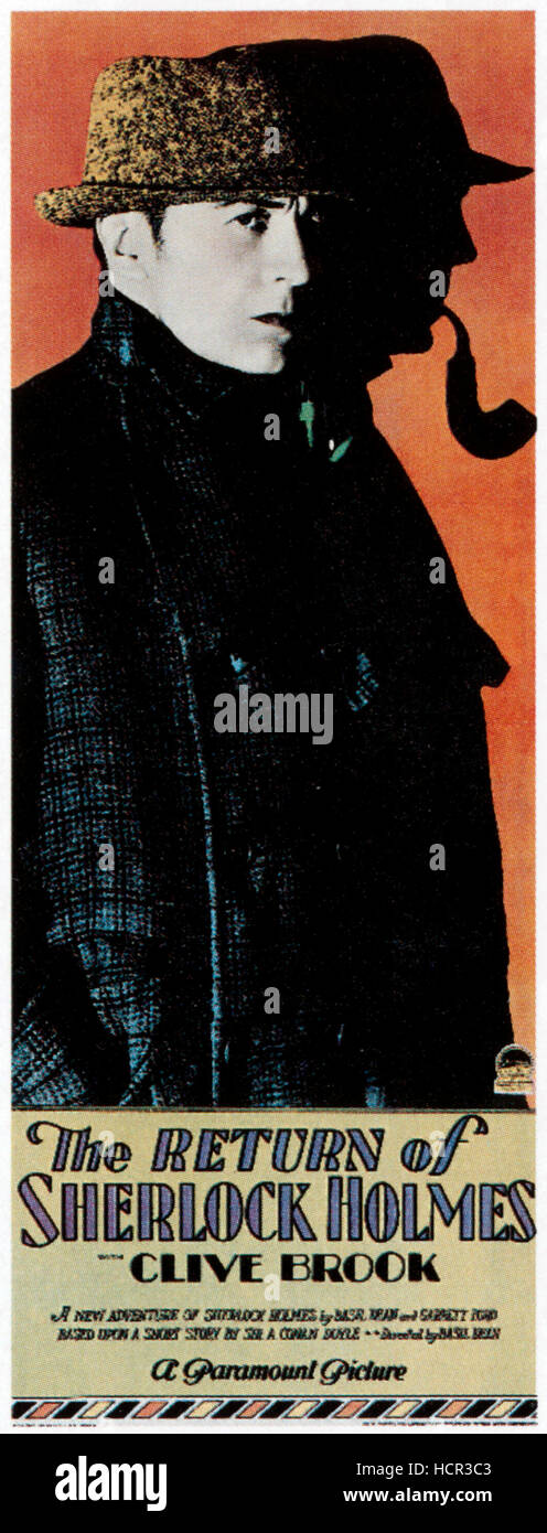 THE RETURN OF SHERLOCK HOLMES, Clive Brook, 1929 Stock Photo - Alamy