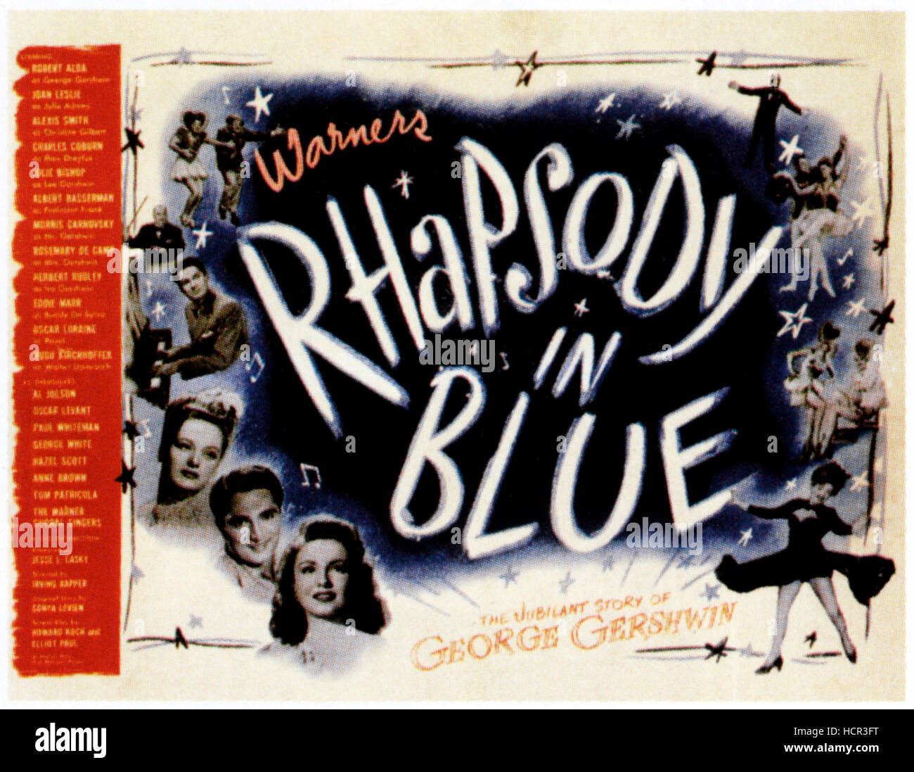 RHAPSODY IN BLUE, bottom left: Alexis Smith, Robert Alda, Joan Leslie ...