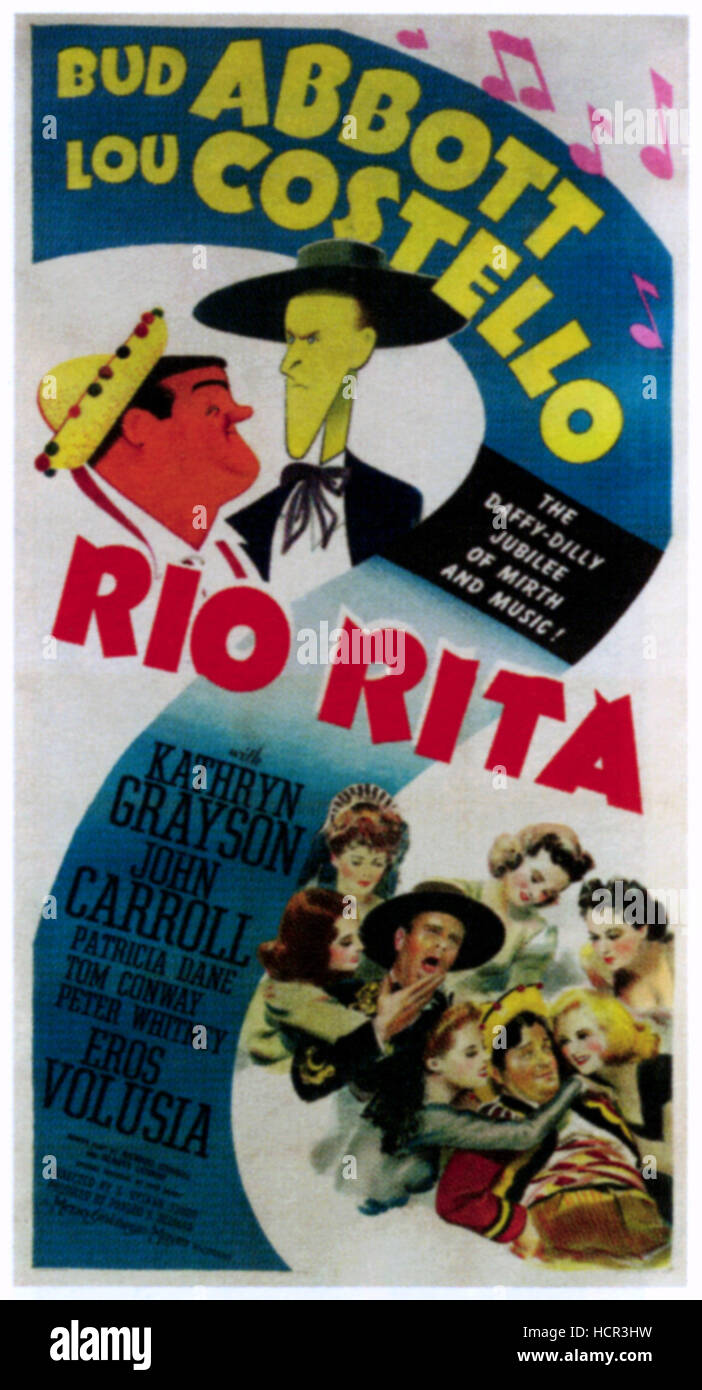 RIO RITA, Bud Abbott, Lou Costello, 1942 Poster art Stock Photo - Alamy