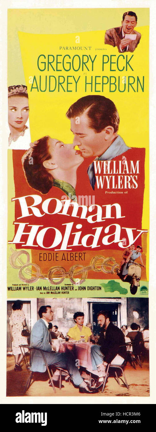 ROMAN HOLIDAY, far top: Gregory Peck, top from left: Audrey Hepburn ...