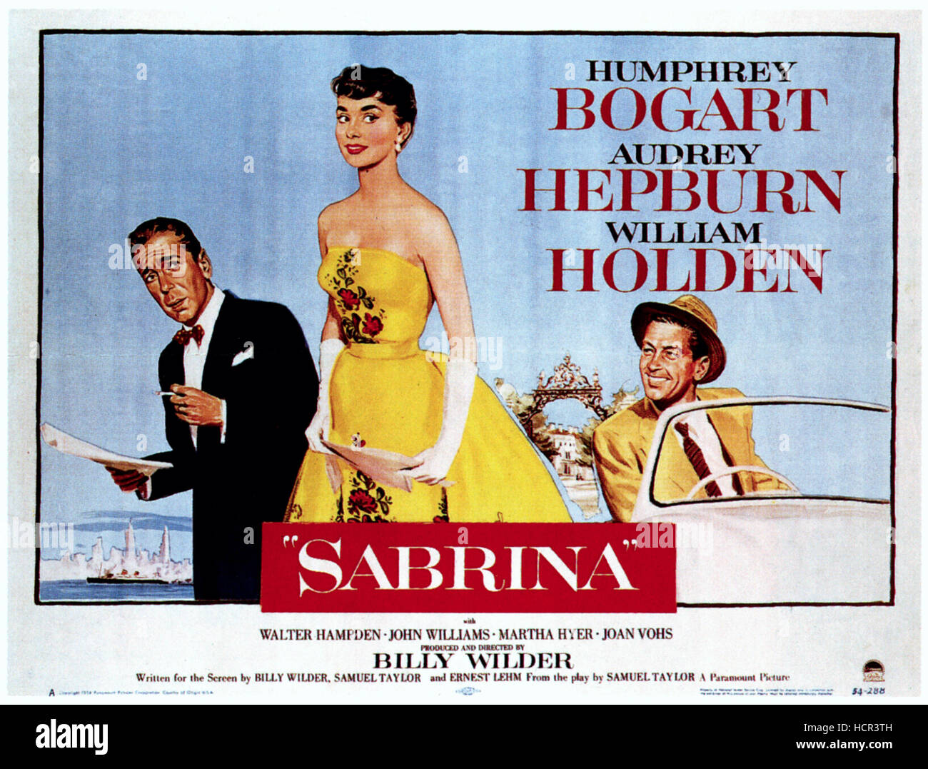 SABRINA, from left: Humphrey Bogart, Audrey Hepburn, William Holden, 1954 Stock Photo - Alamy