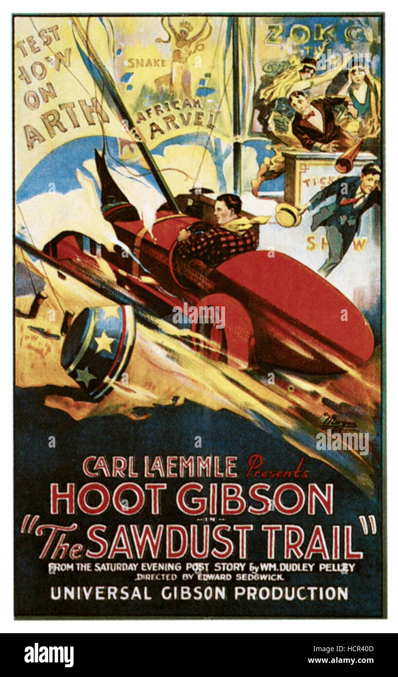 THE SAWDUST TRAIL, center: Hoot Gibson, 1924 Stock Photo - Alamy
