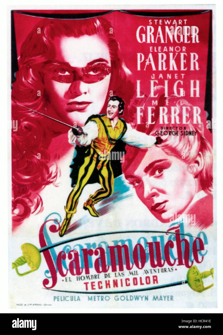 SCARAMOUCHE, from top left: Eleanor Parker, Stewart Granger, Janet ...