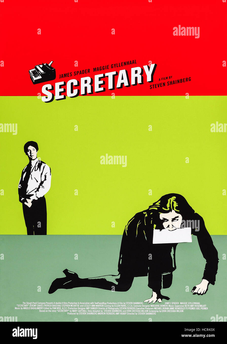 SECRETARY, US poster art, from left: James Spader, Maggie Gyllenhaal ...