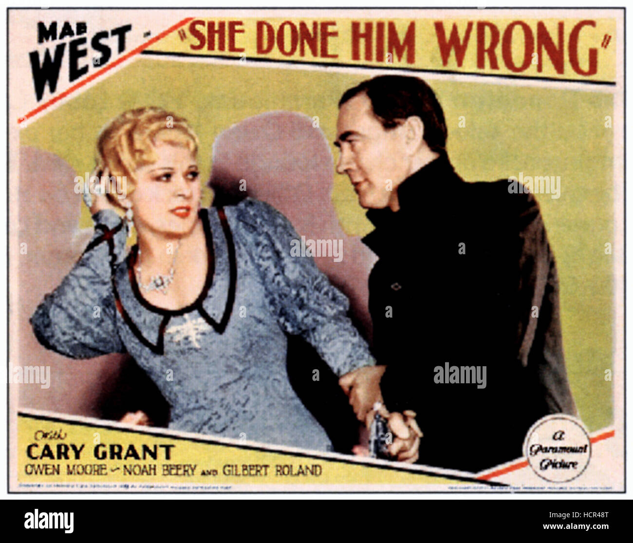 SHE DONE HIM WRONG, US lobbycard, from left: Mae West, Owen Moore, 1933 Stock Photo - Alamy