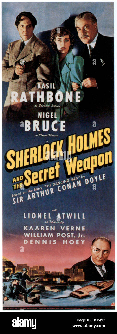 SHERLOCK HOLMES AND THE SECRET WEAPON, top from left: Basil Rathbone ...