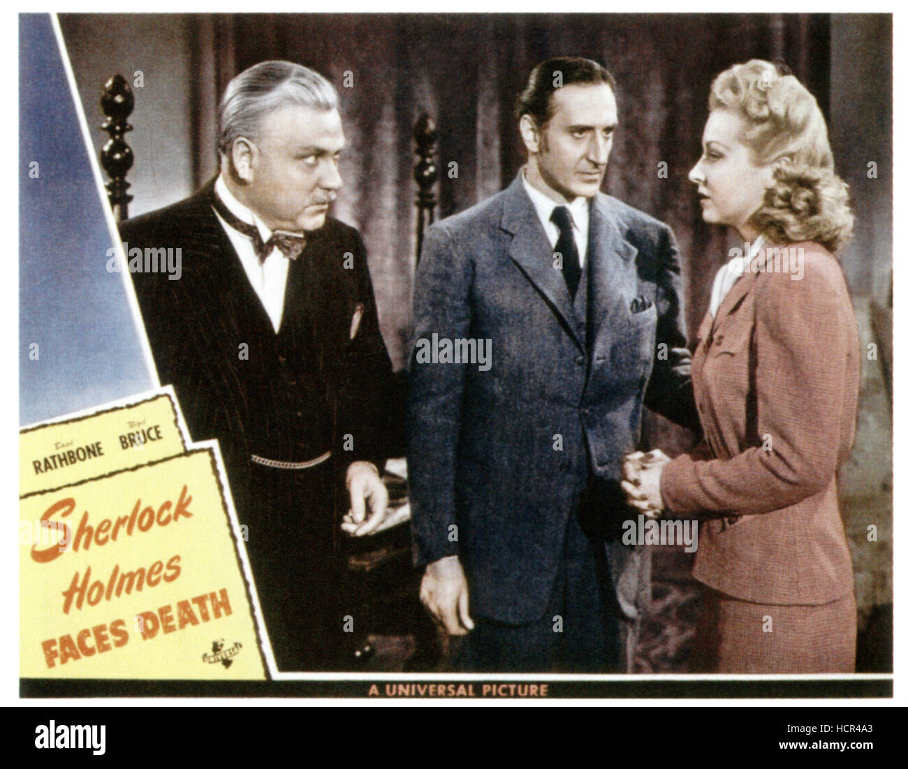 SHERLOCK HOLMES FACES DEATH, from left: Nigel Bruce, Basil Rathbone ...