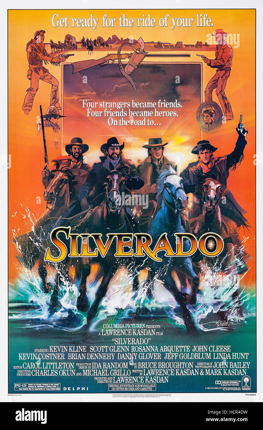 SILVERADO, US poster, Danny Glover, Kevin Kline, Scott Glenn, Kevin ...
