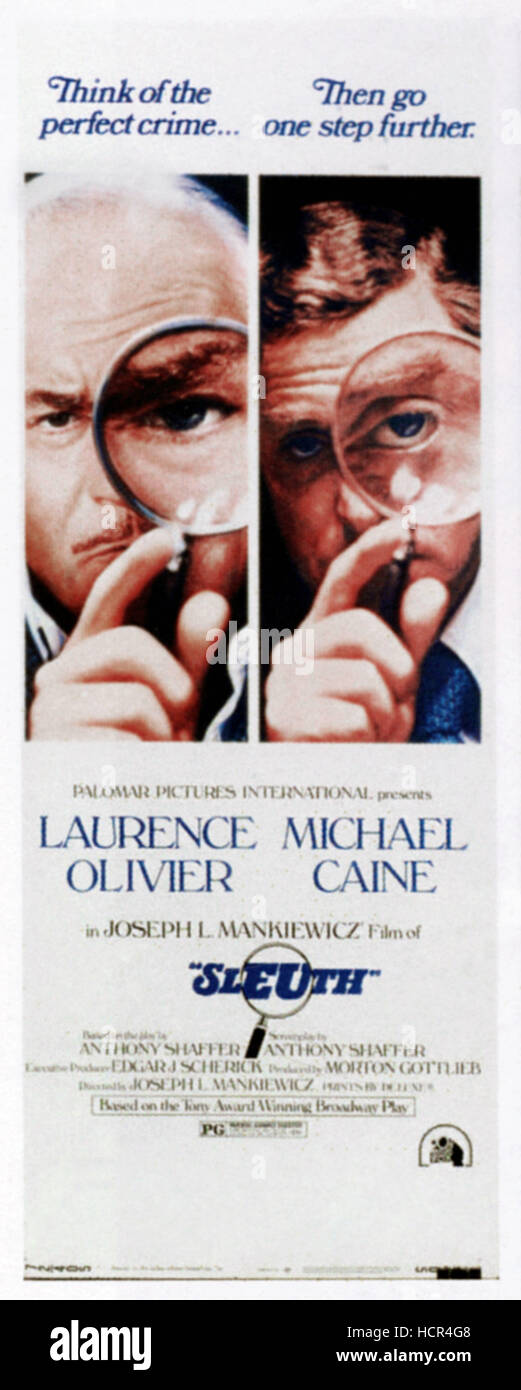 SLEUTH, from left: Laurence Olivier, Michael Caine, 1972 Stock Photo ... SLEUTH, from left: Laurence Olivier, Michael Caine, 1972 Stock Photo ...