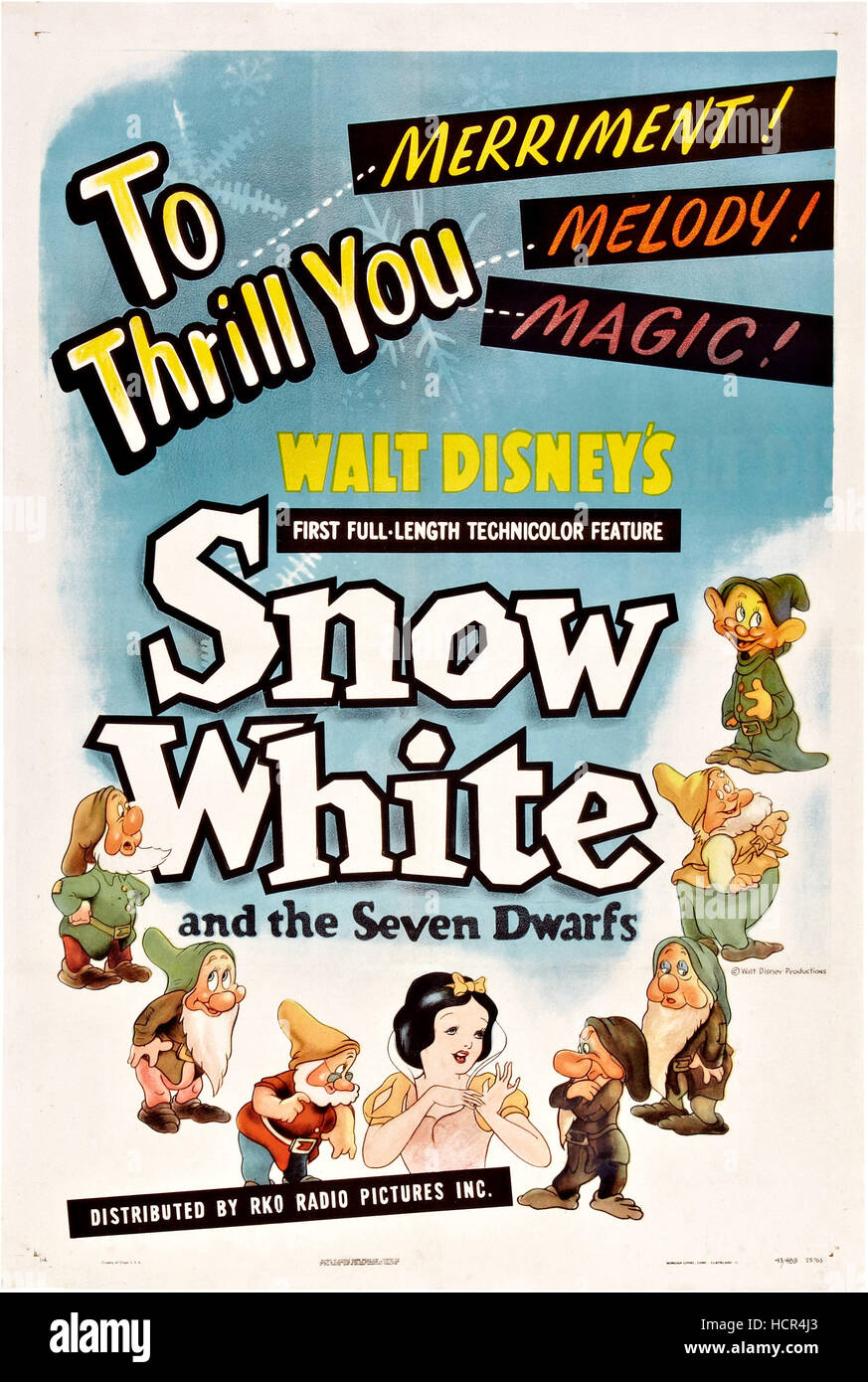Snow White And The Seven Dwarfs From Left Sneezy Bashful Doc Snow