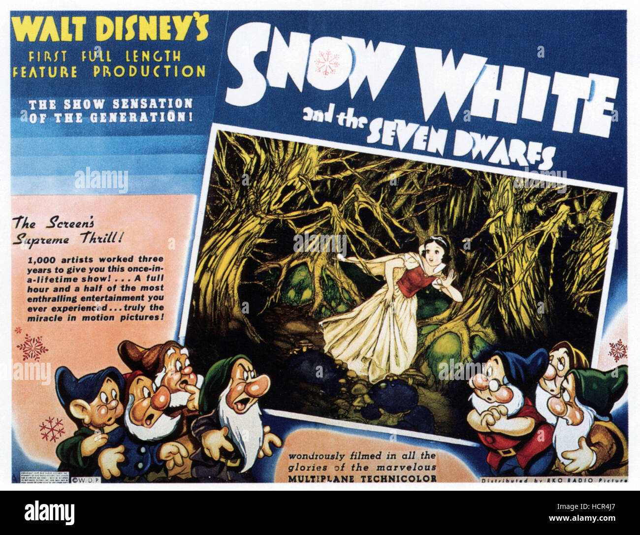 SNOW WHITE AND THE SEVEN DWARFS, from left: Dopey, Sneezy, Happy ...