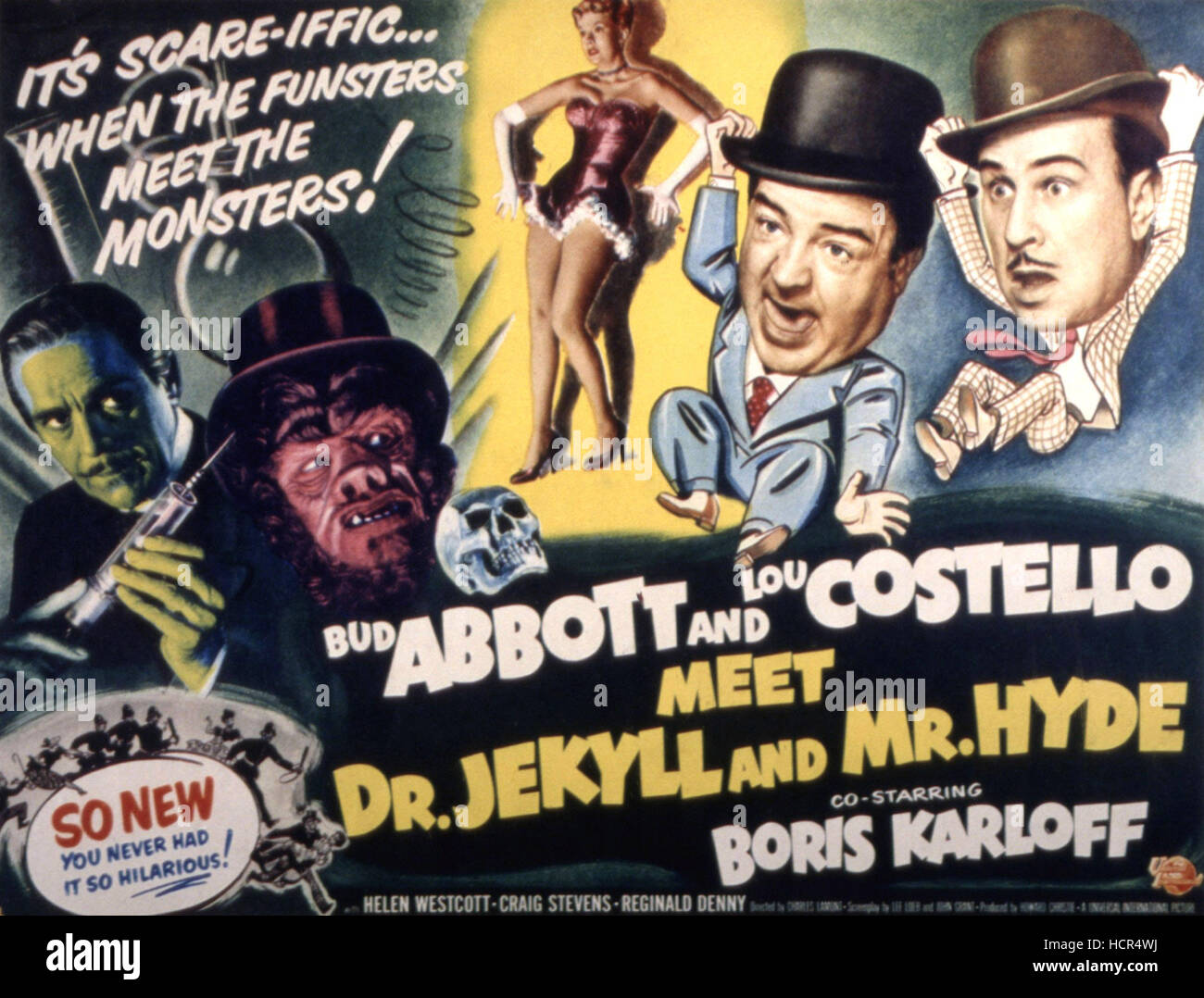 ABBOTT AND COSTELLO MEET DR. JEKYLL AND MR. HYDE, Boris Karloff, Helen Westcott, Lou Costello ...