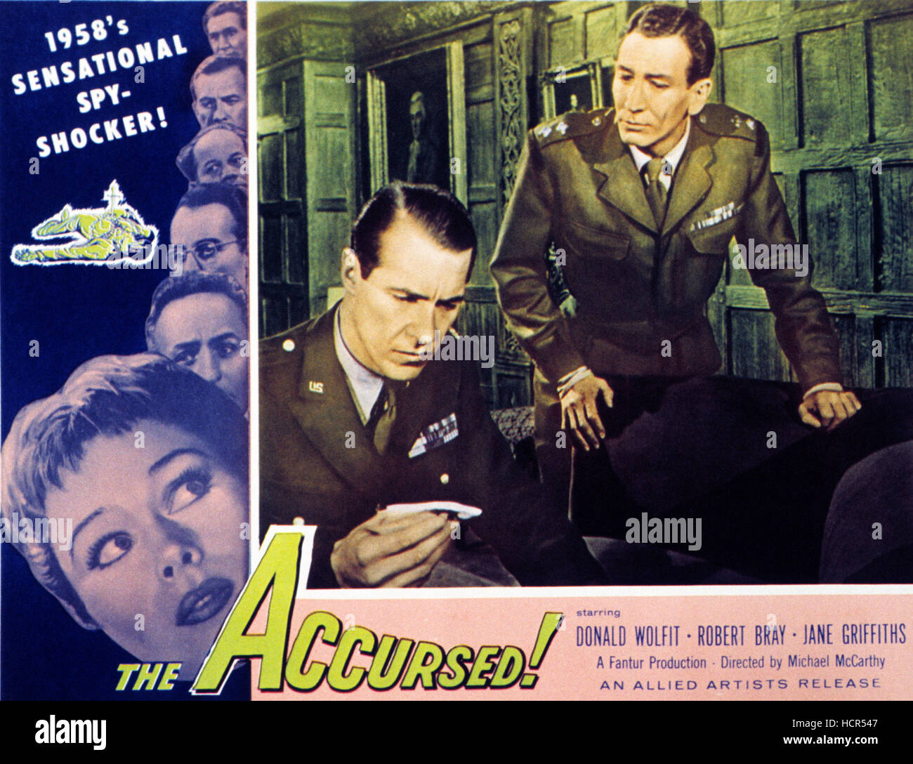 THE ACCURSED! (aka THE TRAITOR), left border: Jane Griffiths, inset l-r ...