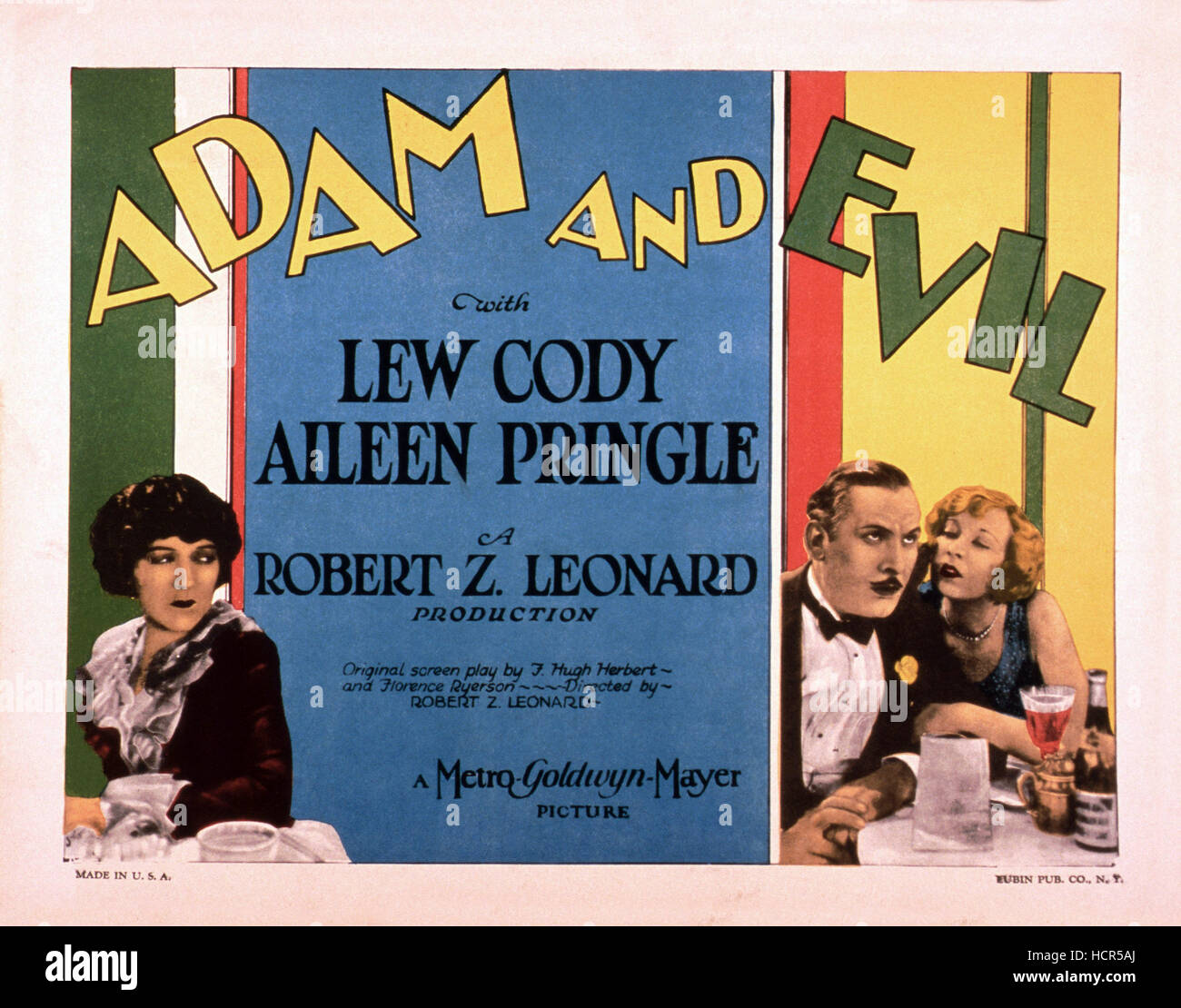 ADAM AND EVIL, from left: Aileen Pringle, Lew Cody, Gwen Lee, 1927 ...