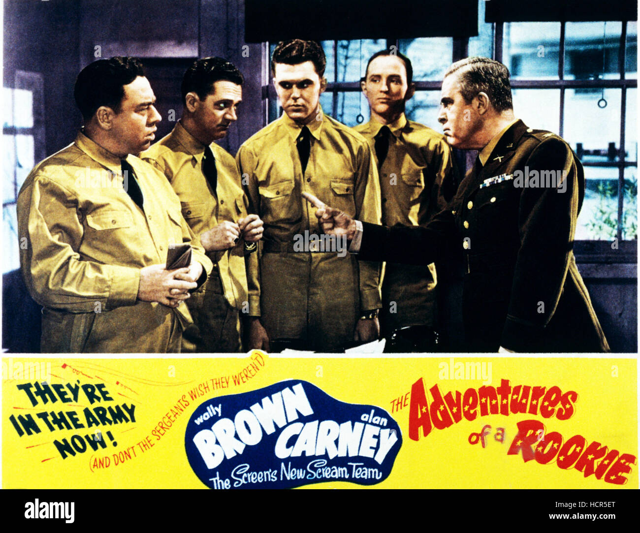 THE ADVENTURES OF A ROOKIE, l-r: Alan Carney, Wally Brown on lobbycard ...