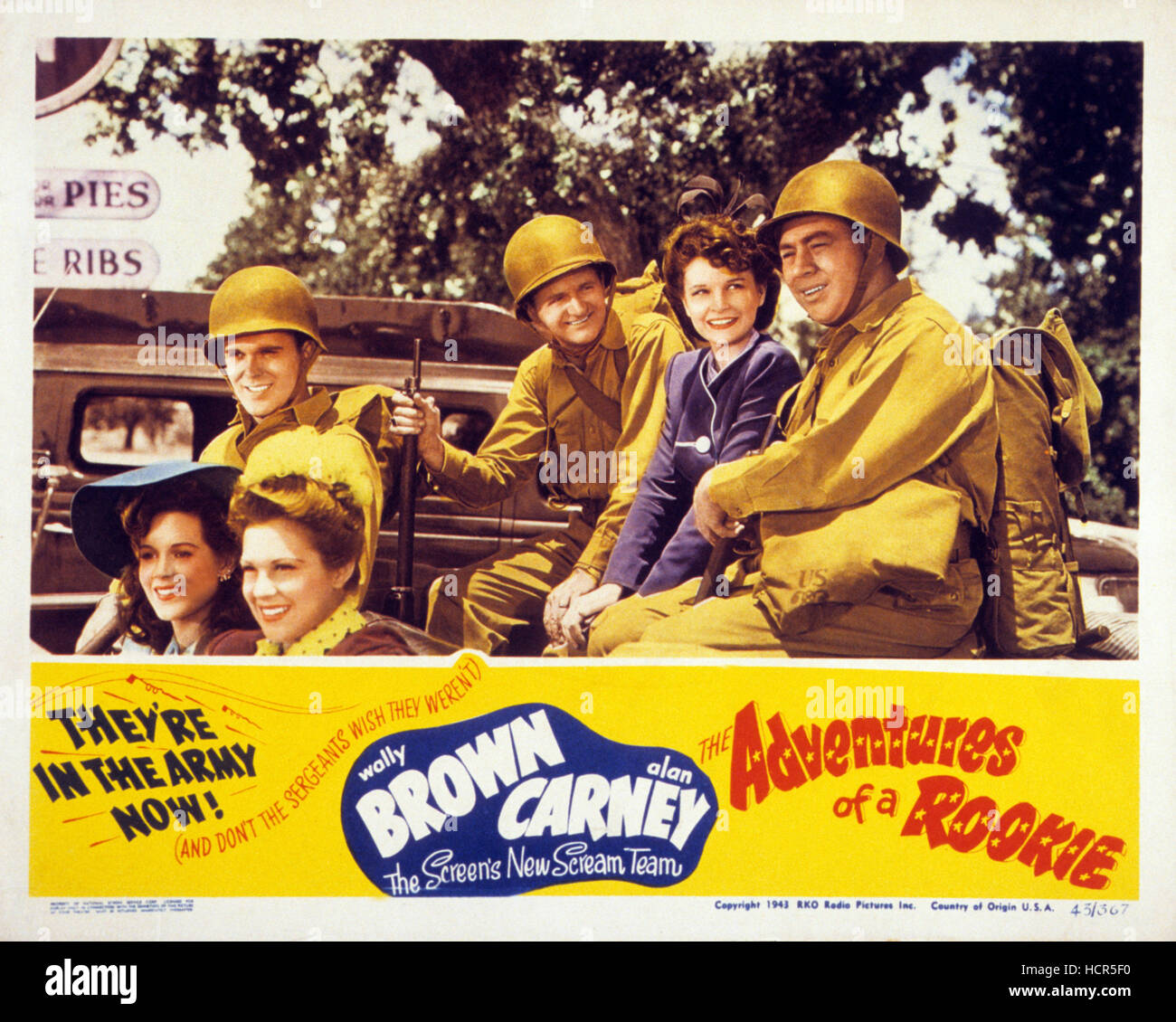 THE ADVENTURES OF A ROOKIE, seated top left: Wally Brown, seated top ...