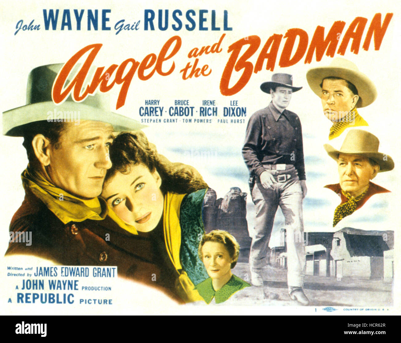 ANGEL AND THE BADMAN, (poster art for both the title lobbycard and the ...