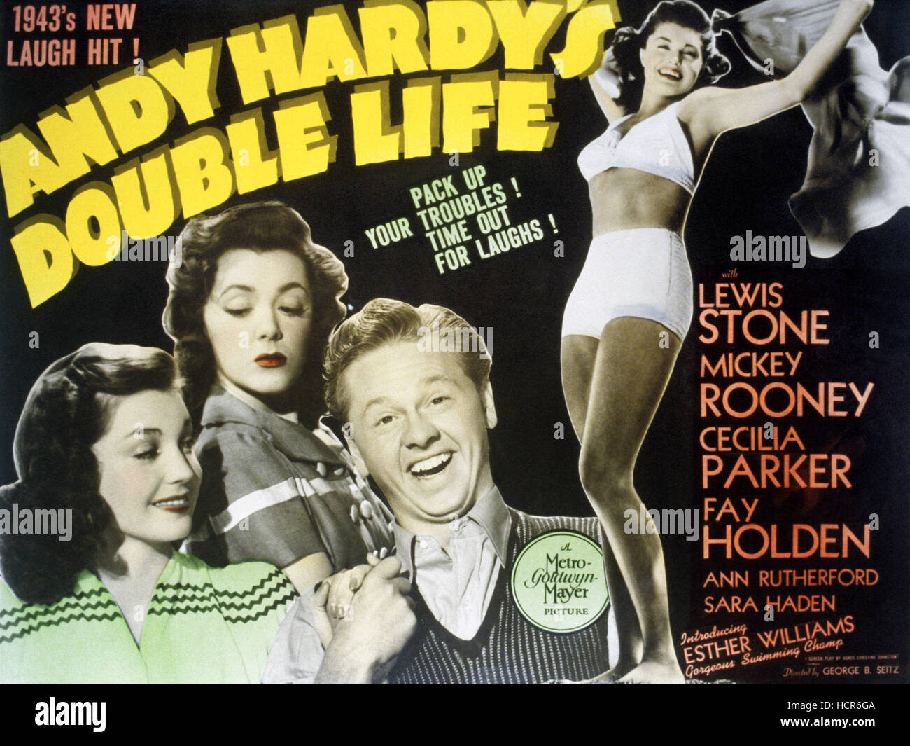 ANDY HARDY'S DOUBLE LIFE, from left, Esther Williams, (also far right ...