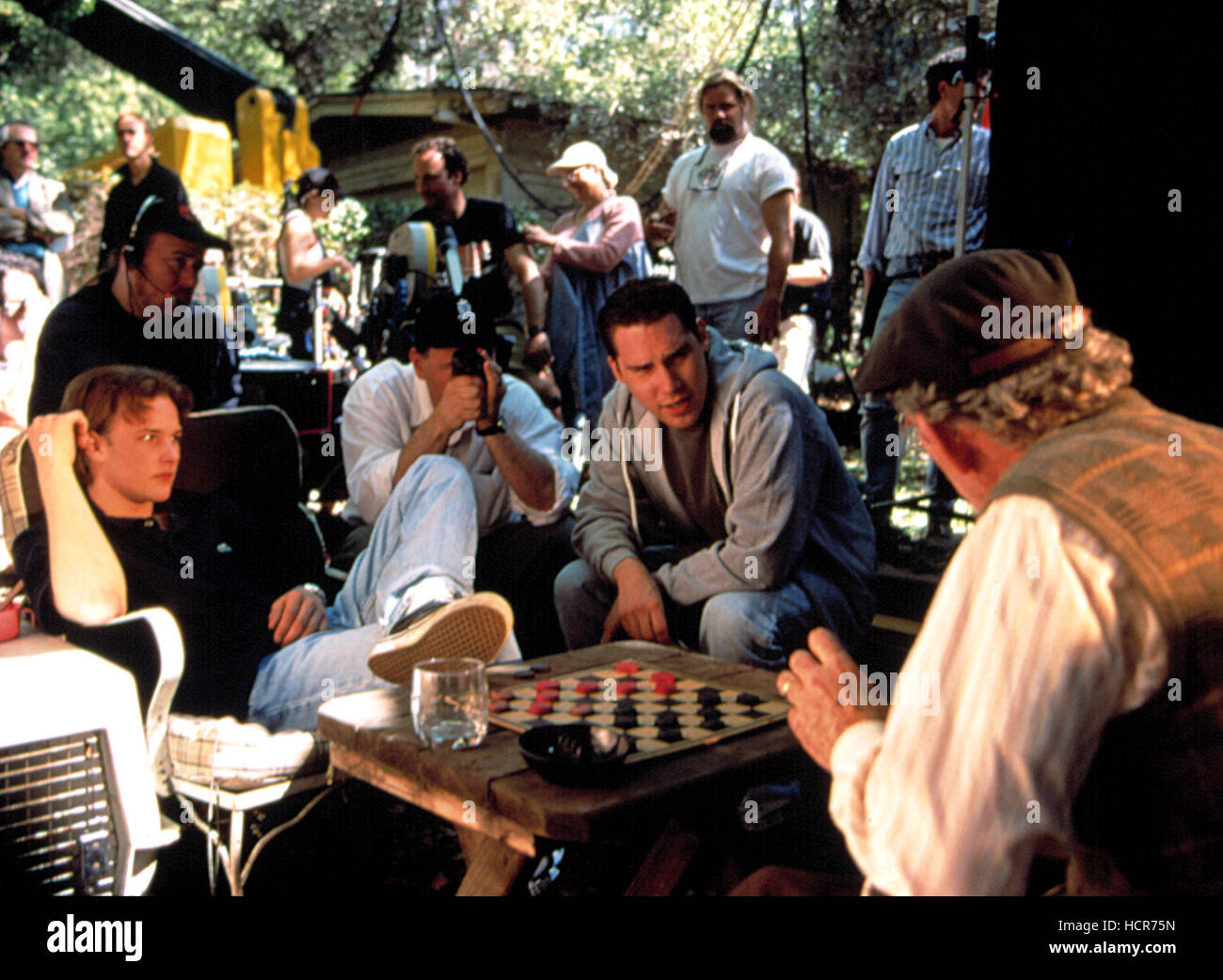 APT PUPIL, Brad Renfro, director Bryan Singer, Ian McKellen on the set ...