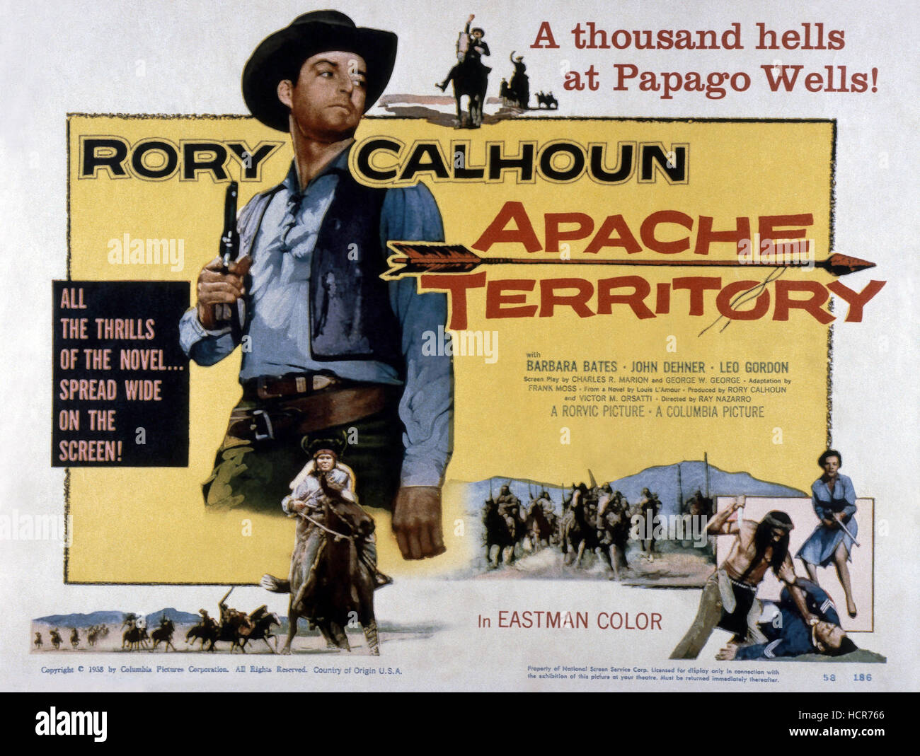 APACHE TERRITORY, US poster, Rory Calhoun, 1958 Stock Photo - Alamy