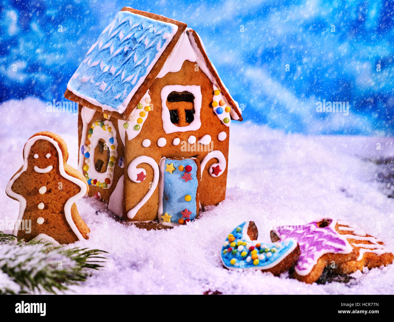 Rural house of gingerbread houses, close-up Stock Photo - Alamy