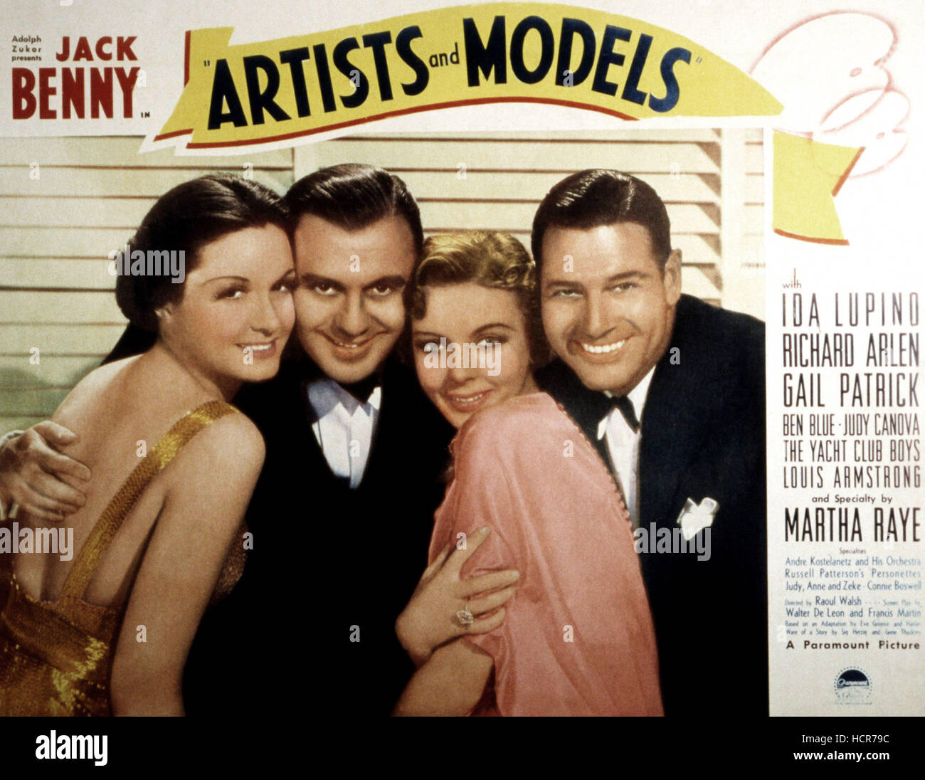 ARTISTS AND MODELS, Gail Patrick, Jack Benny, Ida Lupino, Richard Arlen ...